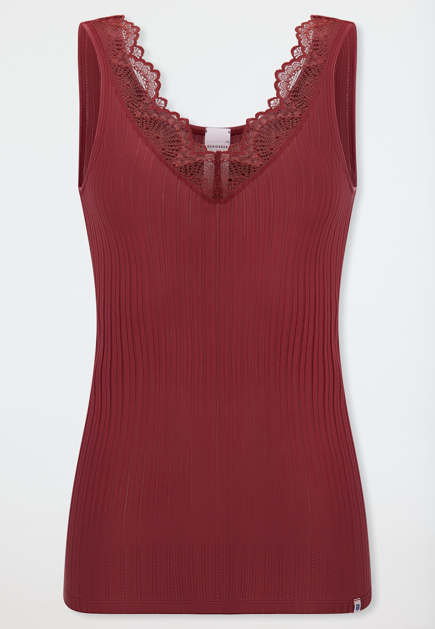 Strap top fine rib needle out structure dark red - Revival Marie ...